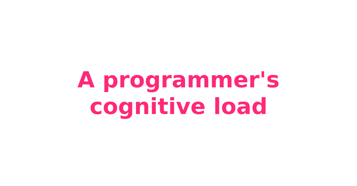 A programmer's cognitive load | Stitcher.io