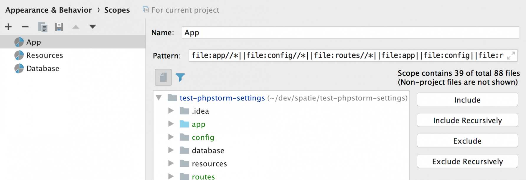 Scopes in JetBrains IDEs - stitcher.io